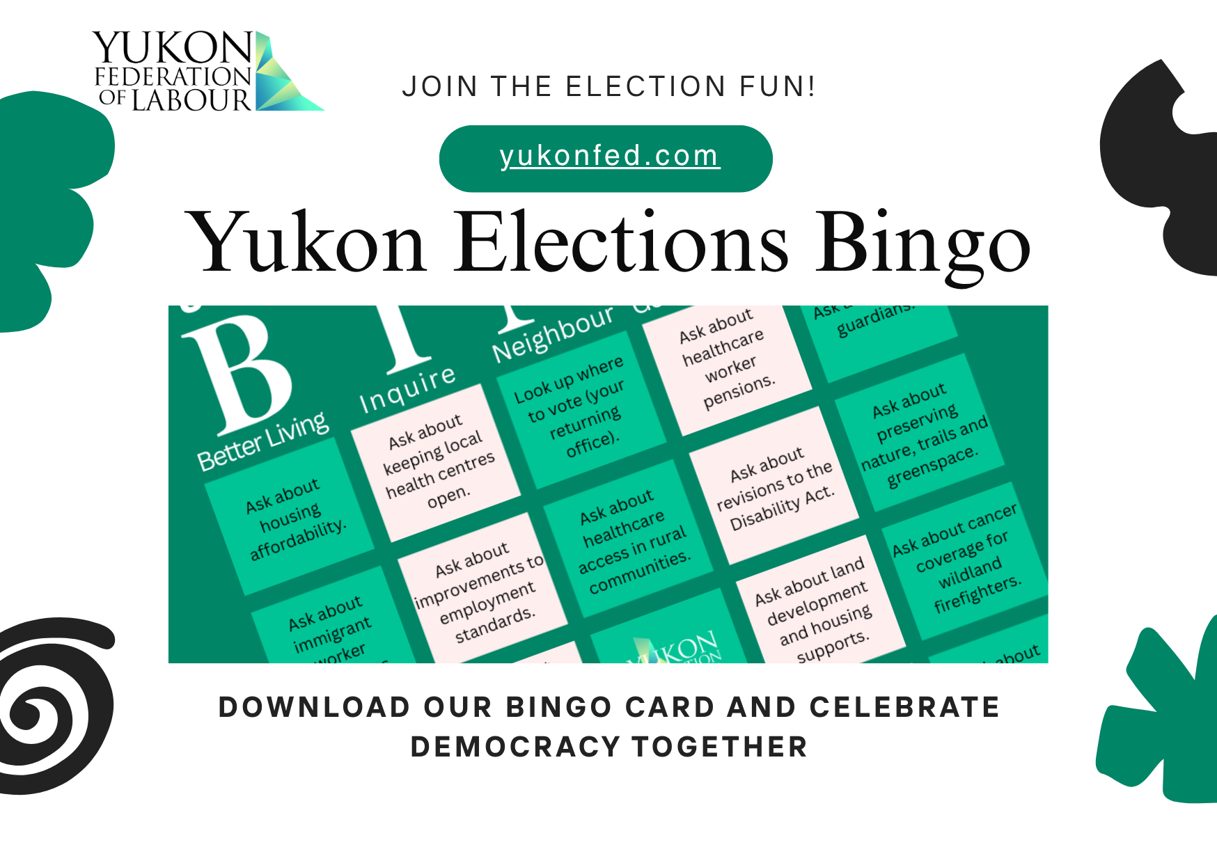 Yukon Election Bingo! – Yukon Federation of Labour